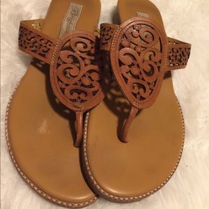 Brighton Shoes | Signature Black Heel Leather Sandals | Poshmark